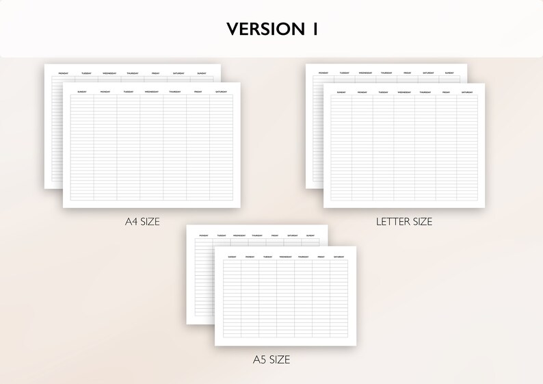 Blank Monthly Calendar Printable Landscape Minimalist - Etsy