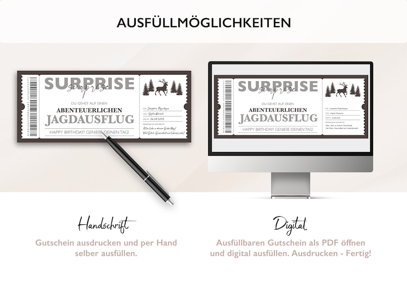Personalized Voucher Hunting Ticket PDF Download Hunting Voucher ...