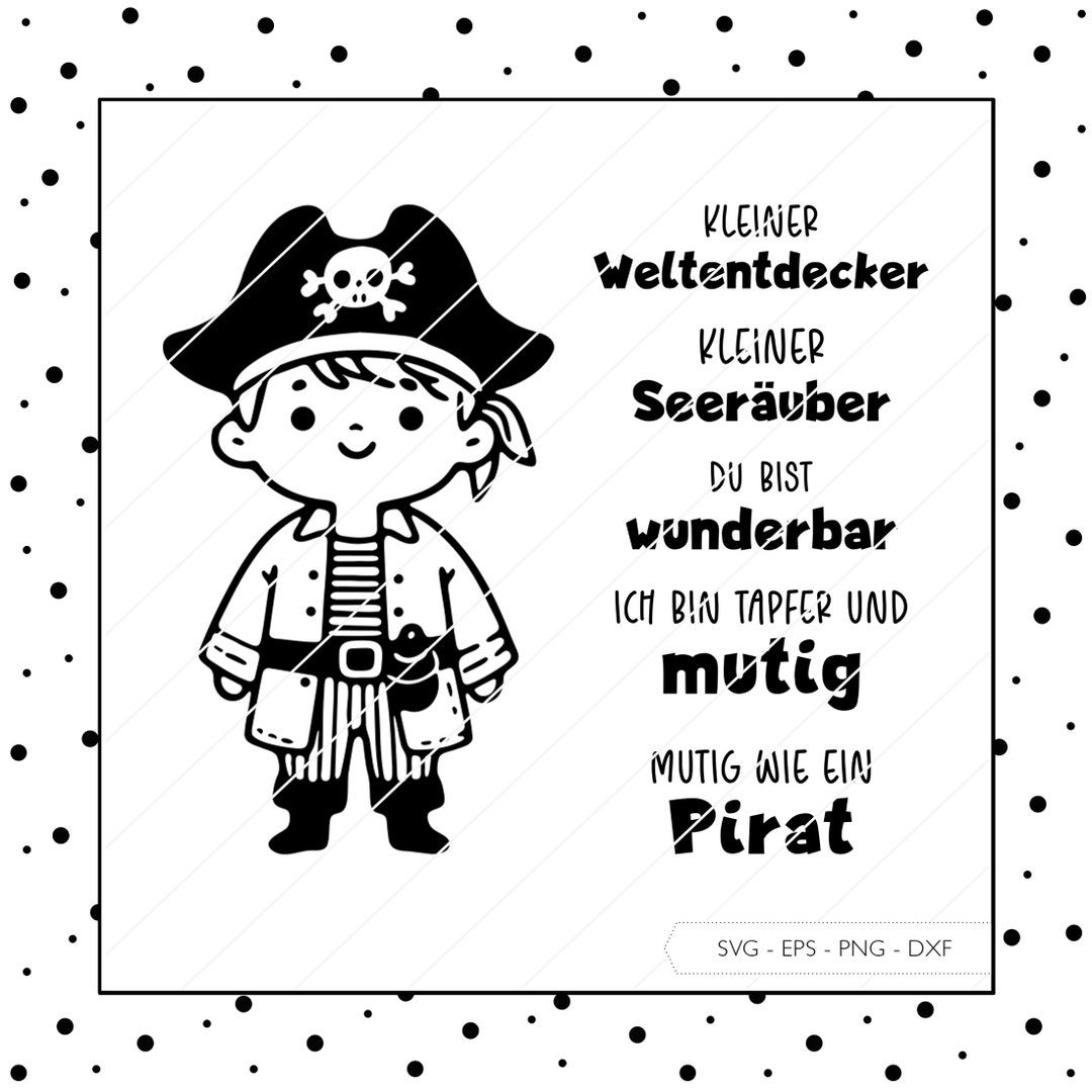 Plotterdatei Pirat SVG Eps DXF PNG | Laserdatei Digistamp Digitaler Download v338 - Etsy.de