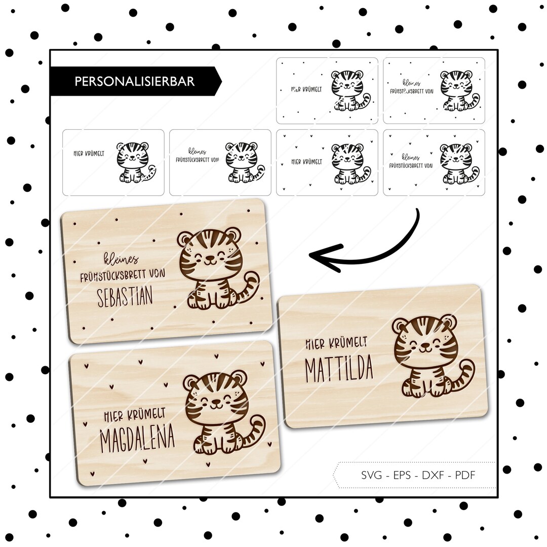 Laser File Breakfast Board Board Tiger SVG EPS DXF Breakfast Board ...