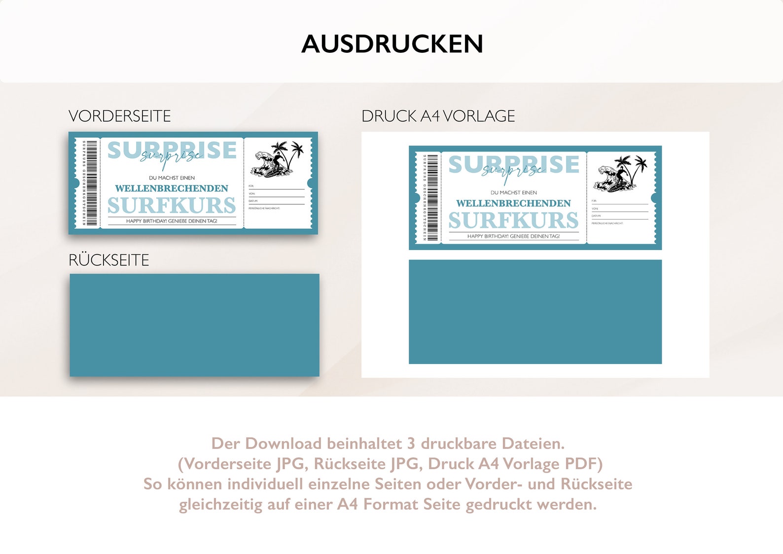 Personalized Voucher Surfing Ticket PDF Download Surfing Course Surfing ...