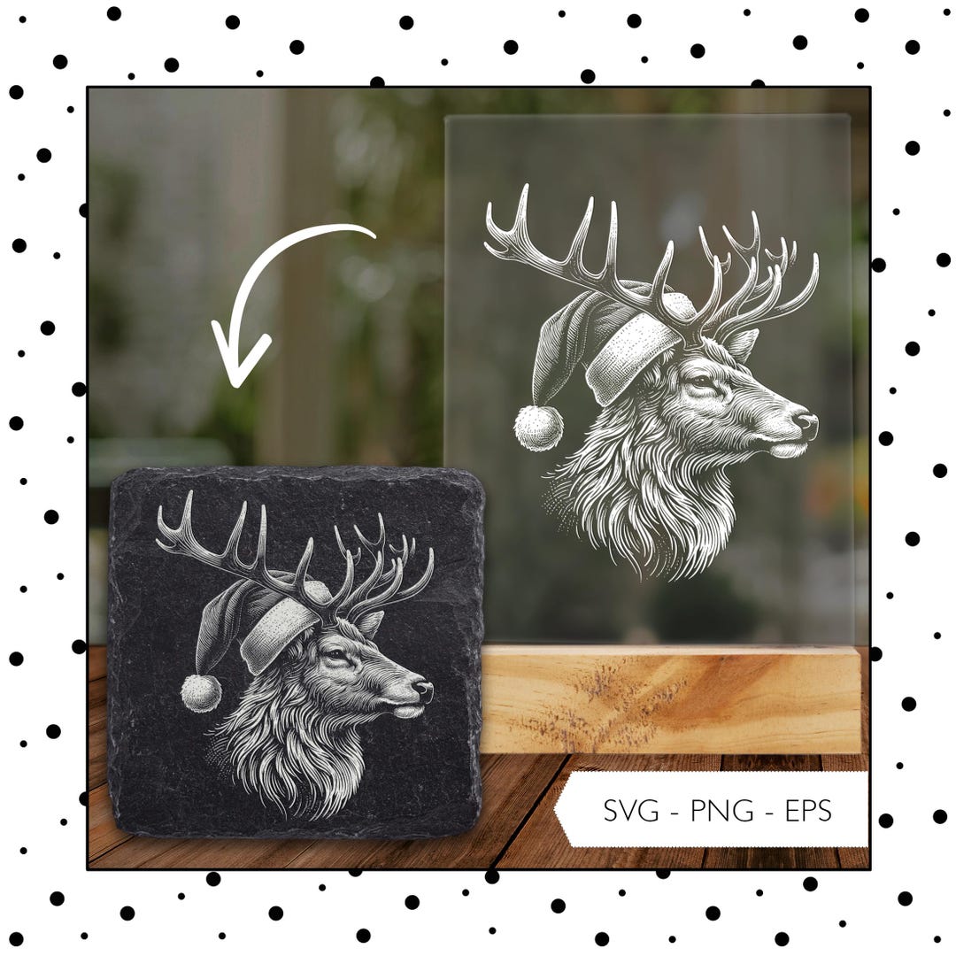 Laser Engraving Reindeer SVG EPS PNG Laser File Christmas Gift Sign ...