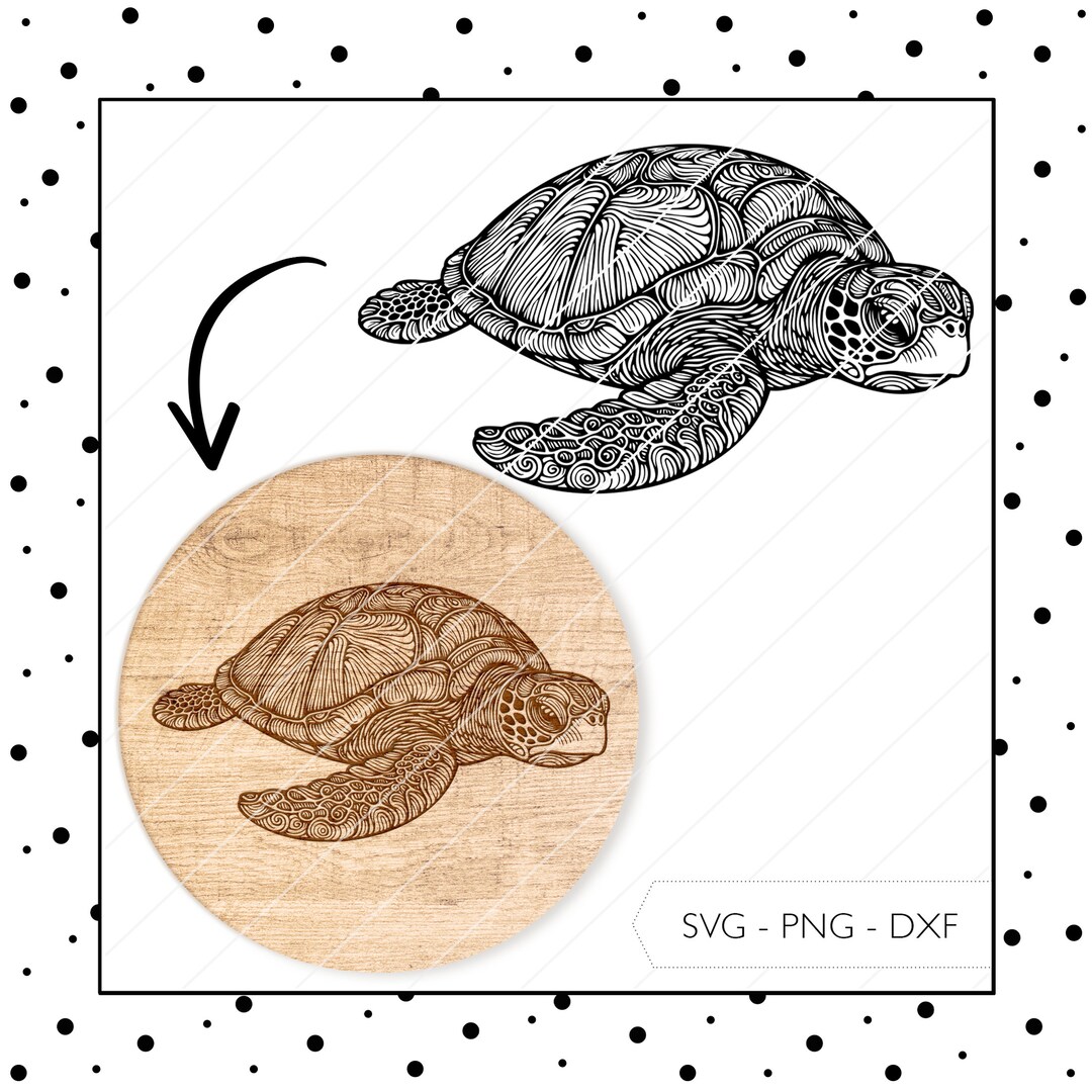 Laser File Turtle SVG DXF PNG Laser Engraving Turtle Gift Animal Turtle ...