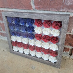 Paper Flower Shadow Box, Floral American Flag, 4th of July, Home ...