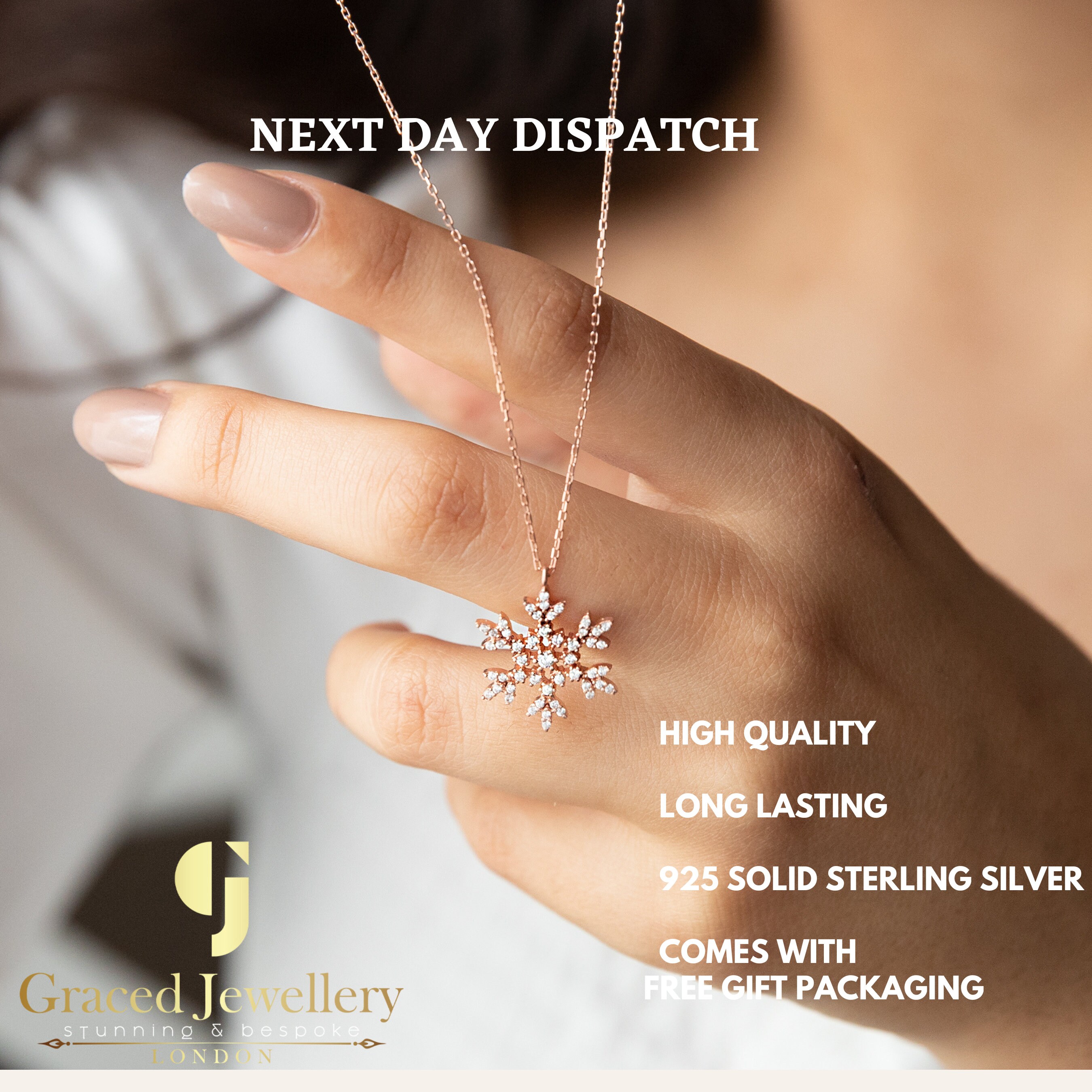 Delicate Snowflake Necklace - Etsy