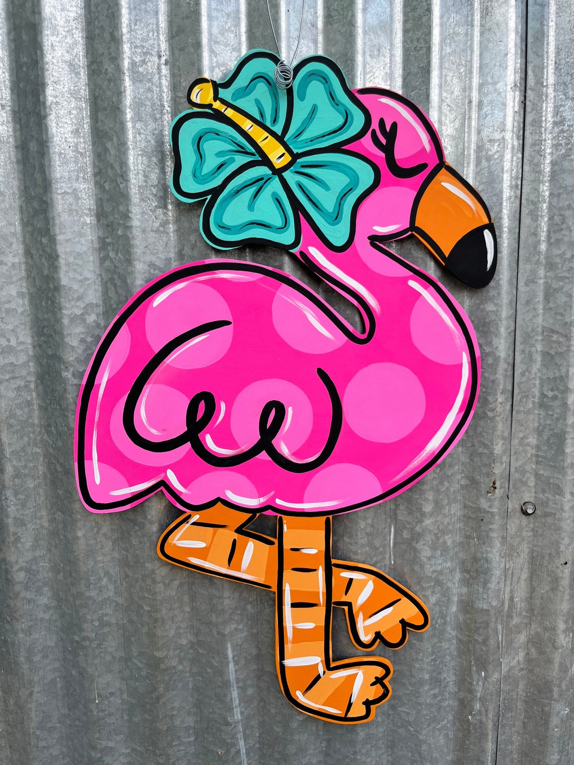 Flamingo Door Hanger Flamingo Decor Flamingo Wreath Unique - Etsy