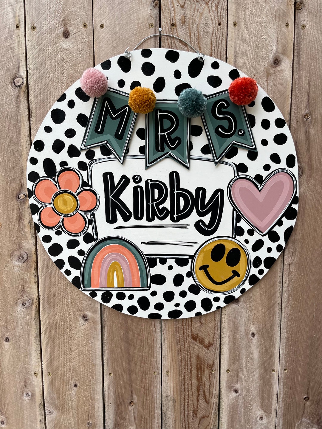 Teacher Door Hanger, Classroom Door Hanger, Back to School, Retro Door ...