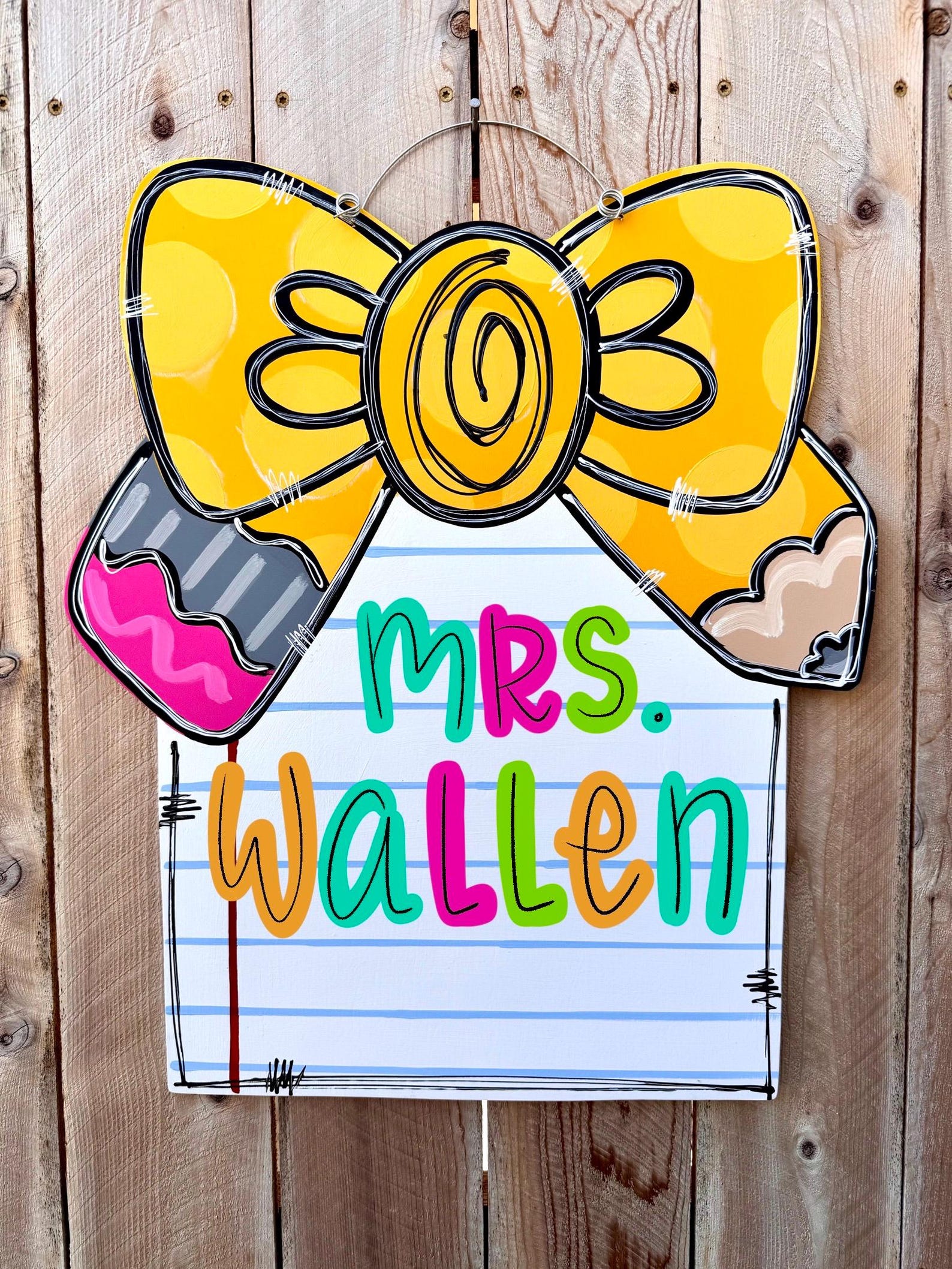 Teacher Door Hanger, Classroom Door Hanger, Back to School, Retro Door ...