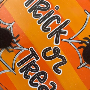 Halloween Door Hanger, Spider Door Hanger, Trick or Treat Door Decor ...