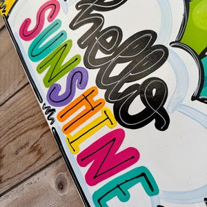 Rainbow Door Hanger, Summer Door Hanger, Spring Door Hanger, Hello ...