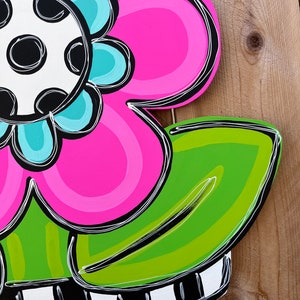 Fun Flower Door Hanger, Flower Door Hanger, Unique Door Hanger, Spring ...