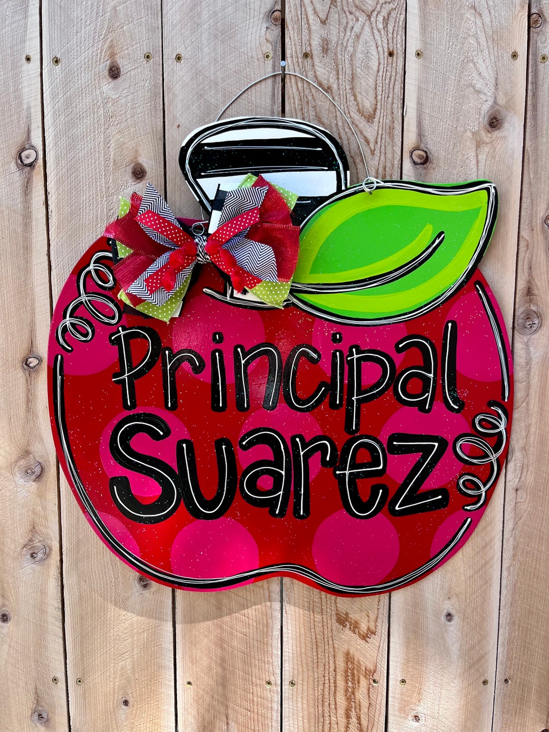 Teacher Door Hanger, Classroom Door Hanger, Back to School, Apple Door ...