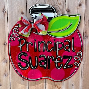 Teacher Door Hanger, Classroom Door Hanger, Back to School, Apple Door ...