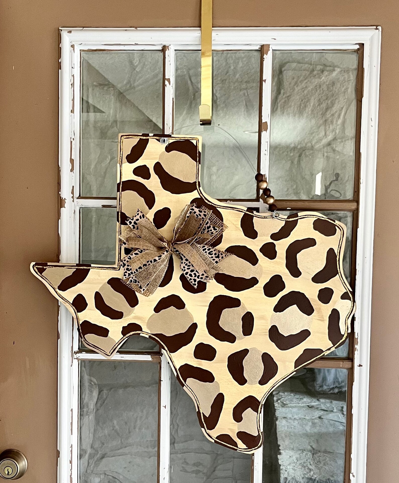 Texas Door Hanger, Leopard Print Texas, Leopard Print Door Hanger ...