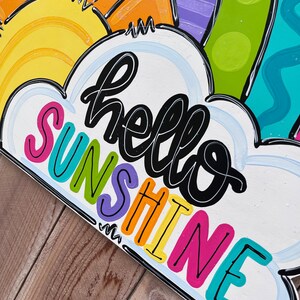 Rainbow Door Hanger, Summer Door Hanger, Spring Door Hanger, Hello ...