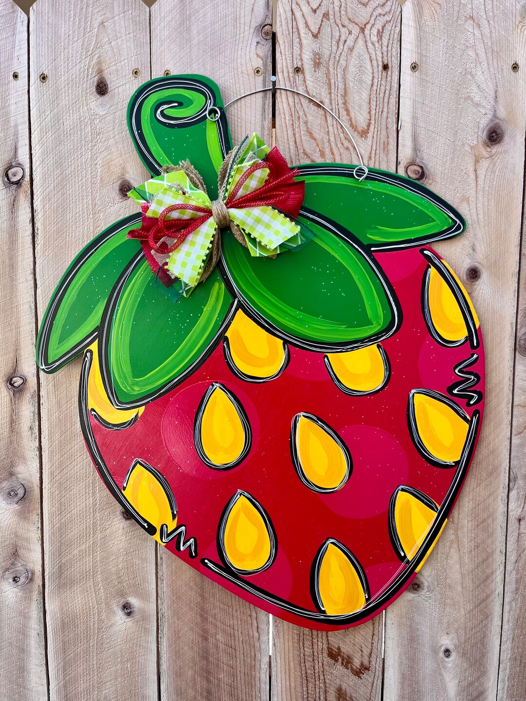 Strawberry Door Hanger, Summer Door Hanger, Spring Door Hanger ...