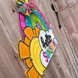 Rainbow Door Hanger, Summer Door Hanger, Spring Door Hanger, Hello ...