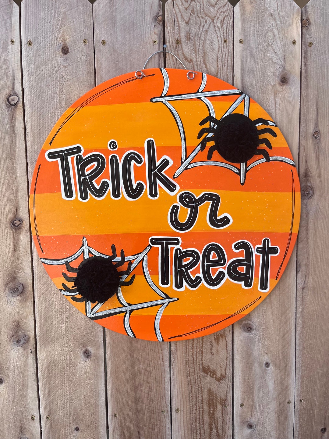 Halloween Door Hanger, Spider Door Hanger, Trick or Treat Door Decor ...