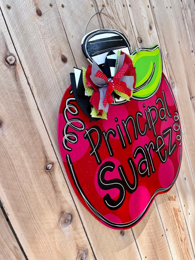 Teacher Door Hanger, Classroom Door Hanger, Back to School, Apple Door ...