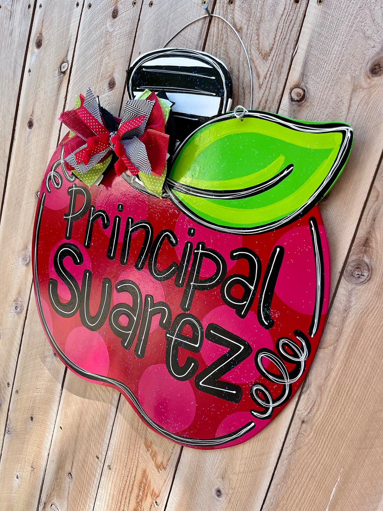Teacher Door Hanger, Classroom Door Hanger, Back to School, Apple Door ...