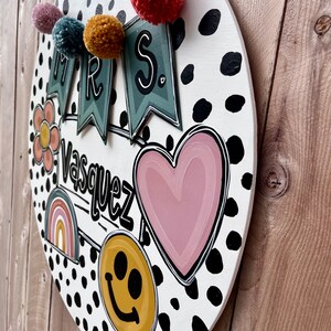 Teacher Door Hanger, Classroom Door Hanger, Back to School, Retro Door ...