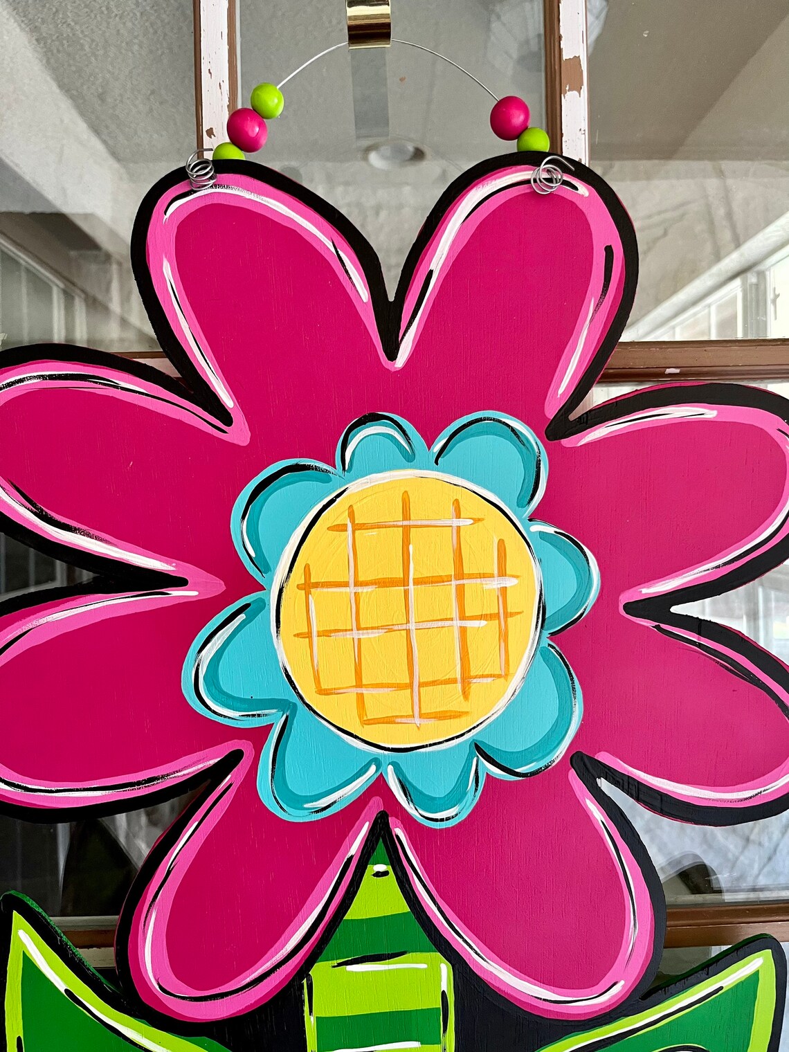 Fun Flower Door Hanger Flower Door Hanger Unique Door - Etsy