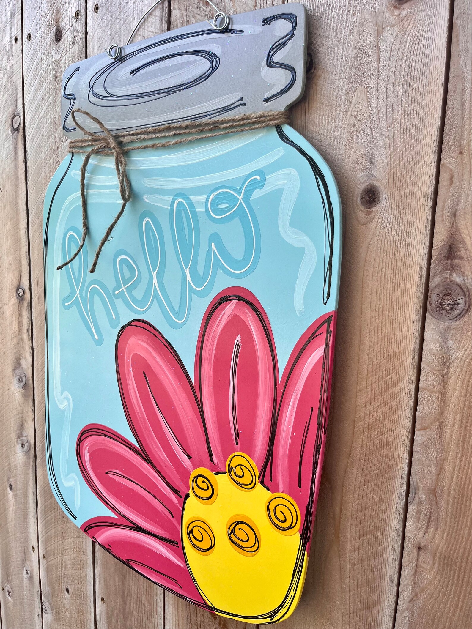 Everyday Door Hanger, Year Round Door Hanger, Mason Jar Door Hanger ...