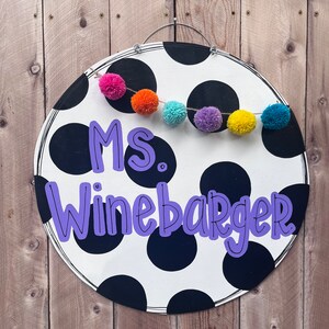 Teacher Door Hanger, Classroom Door Hanger, Back to School, Black and ...