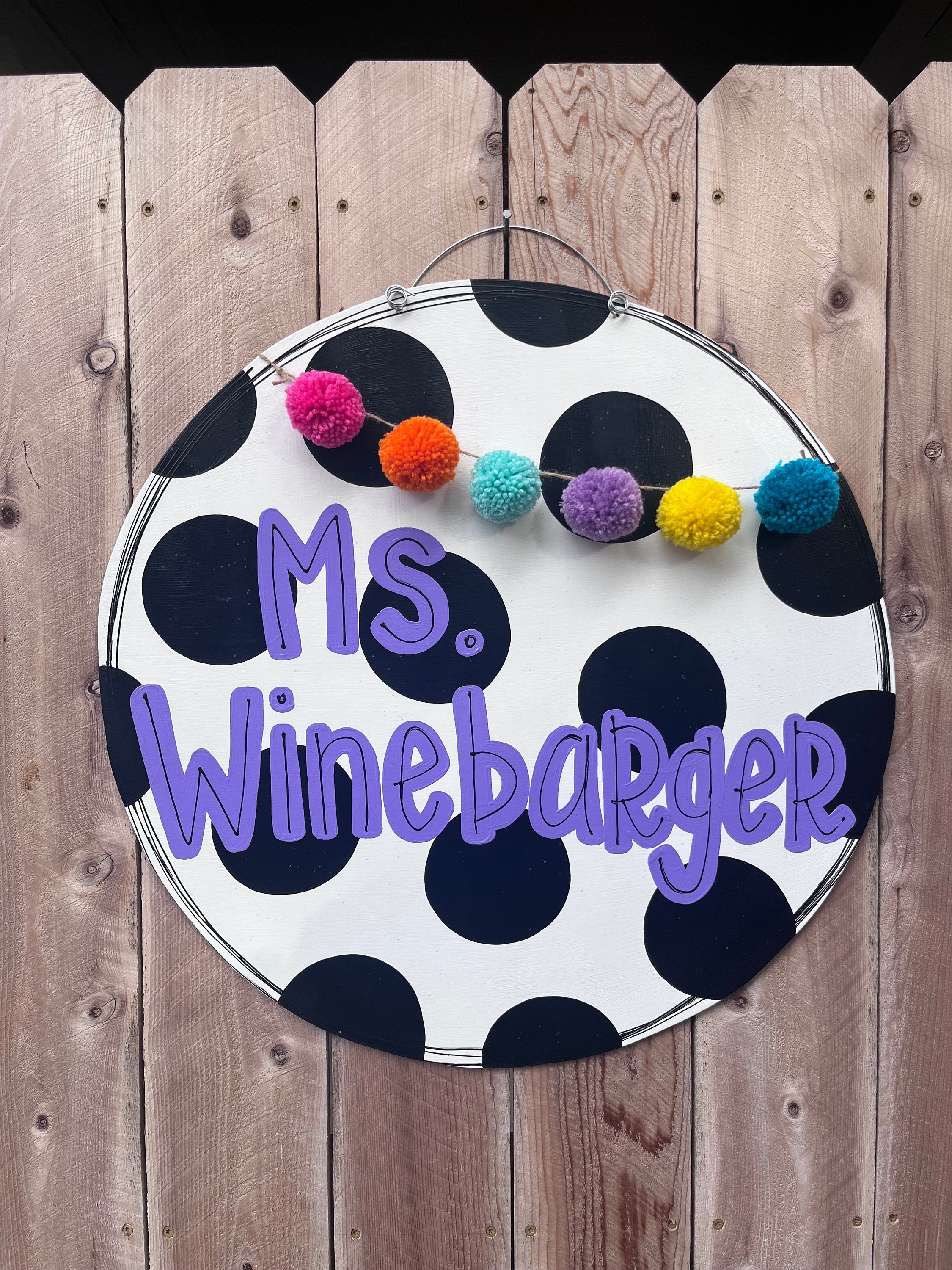 Teacher Door Hanger, Classroom Door Hanger, Back to School, Black and ...