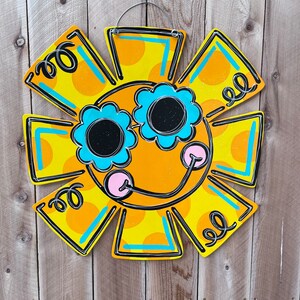 Sun Door Hanger, Sunny Door Hanger, Whimsical Door Hanger, Unique Door ...