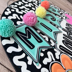 Teacher Door Hanger, Classroom Door Hanger, Back to School, Retro Door ...