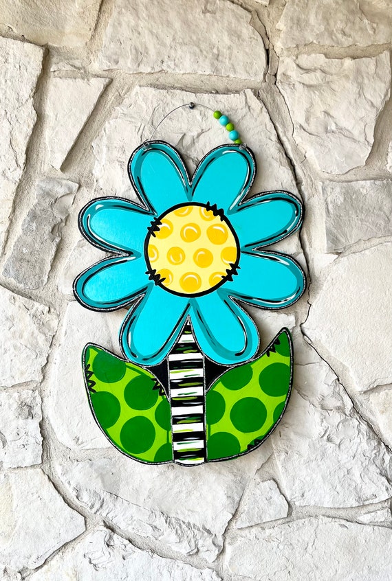 Fun Flower Door Hanger Flower Door Hanger Unique Door | Etsy