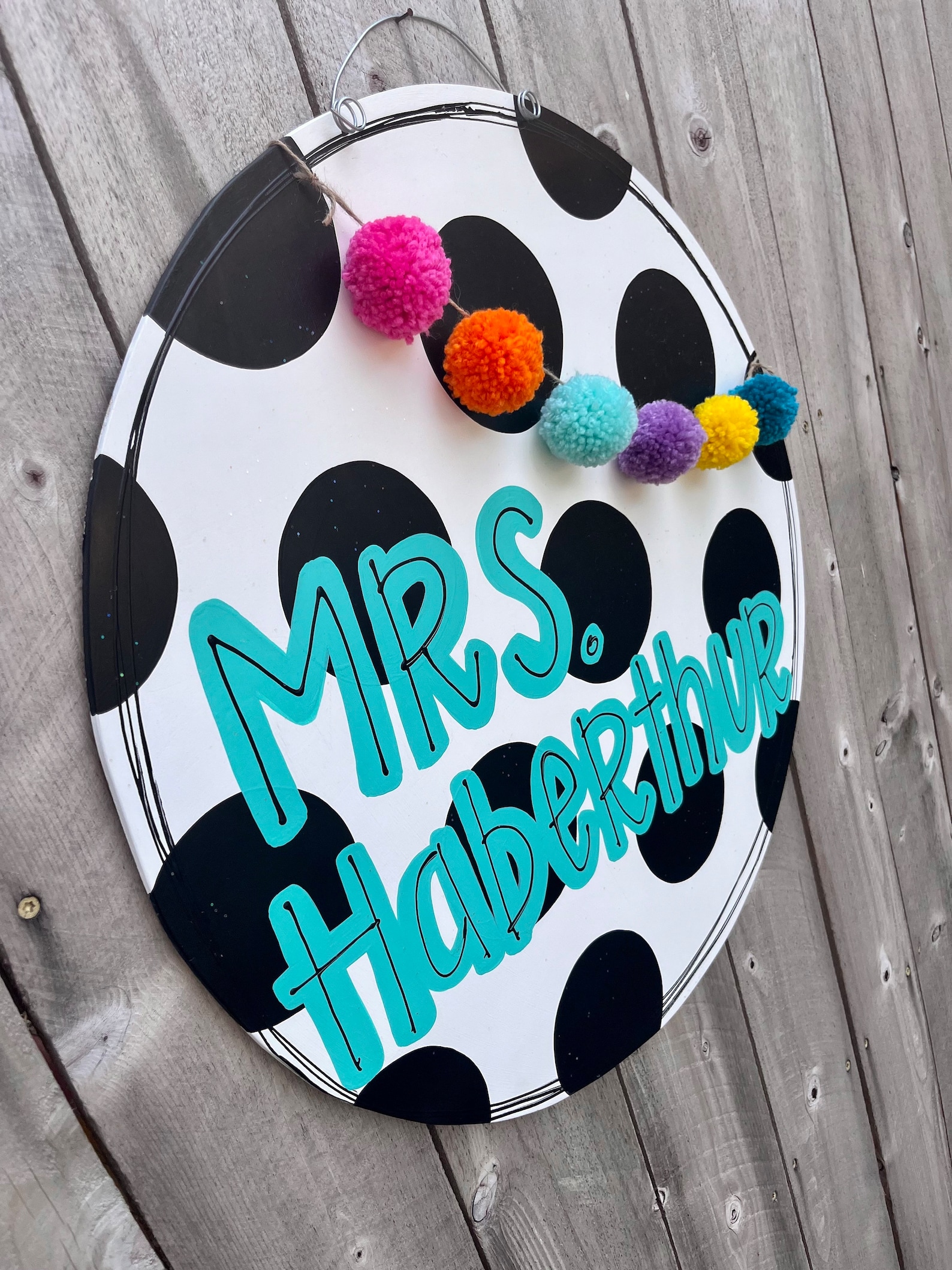 Teacher Door Hanger, Classroom Door Hanger, Back to School, Black and ...