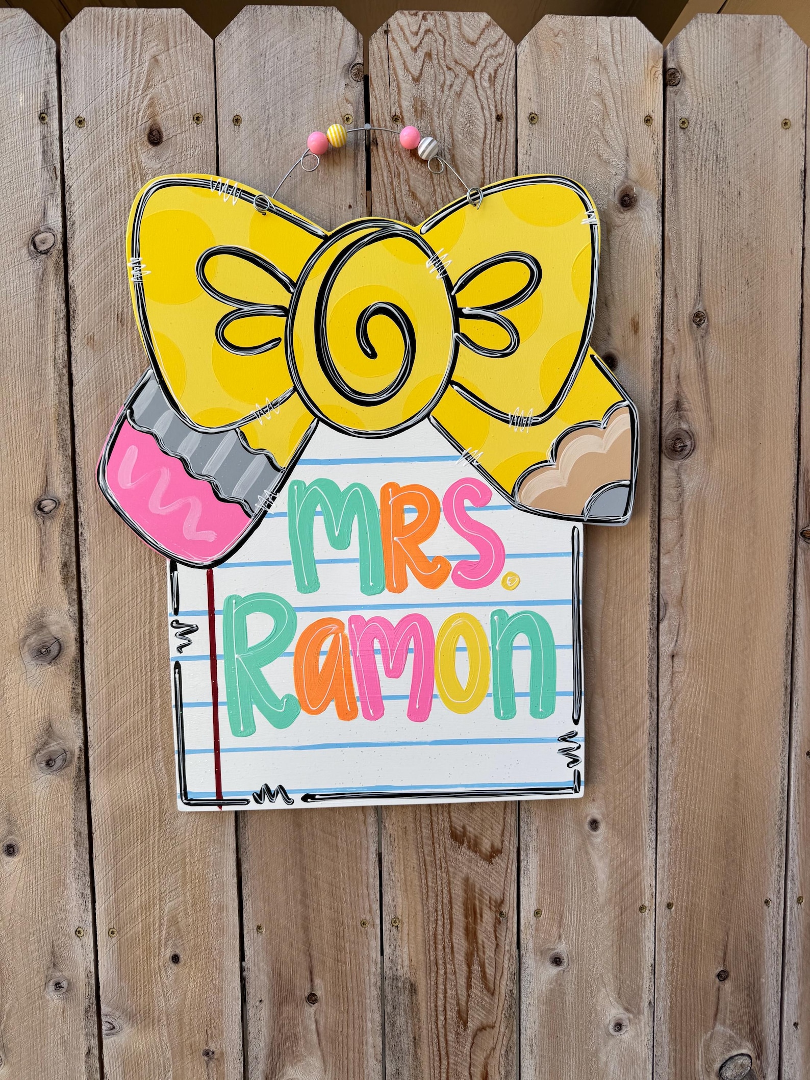 Teacher Door Hanger, Classroom Door Hanger, Back to School, Retro Door ...