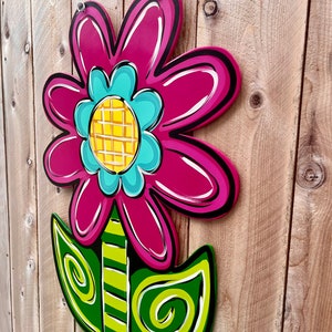 Fun Flower Door Hanger, Flower Door Hanger, Unique Door Hanger, Spring ...