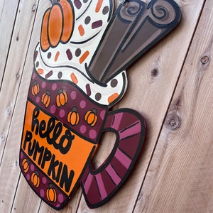 Fall Door Hanger, Pumpkin Door Hanger, Whimsy Pumpkin, Pumpkin Spice ...