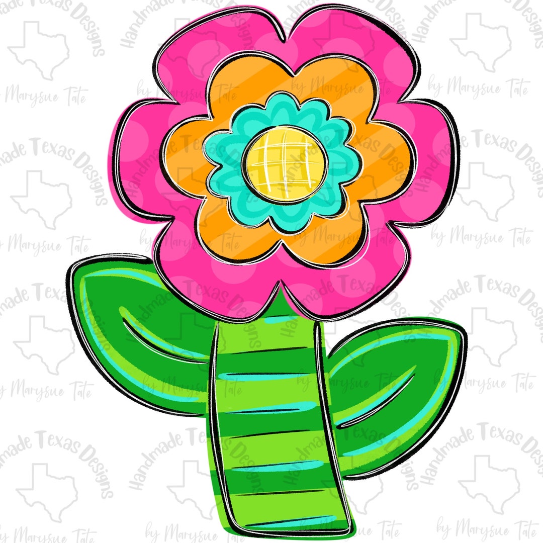 Door Hanger Template, Flower Door Hanger Template, Funky Flower Door ...