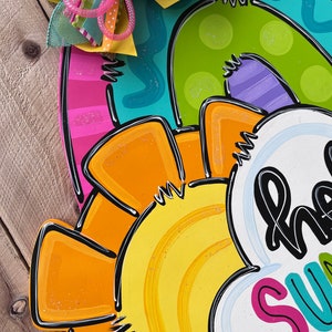 Rainbow Door Hanger, Summer Door Hanger, Spring Door Hanger, Hello ...