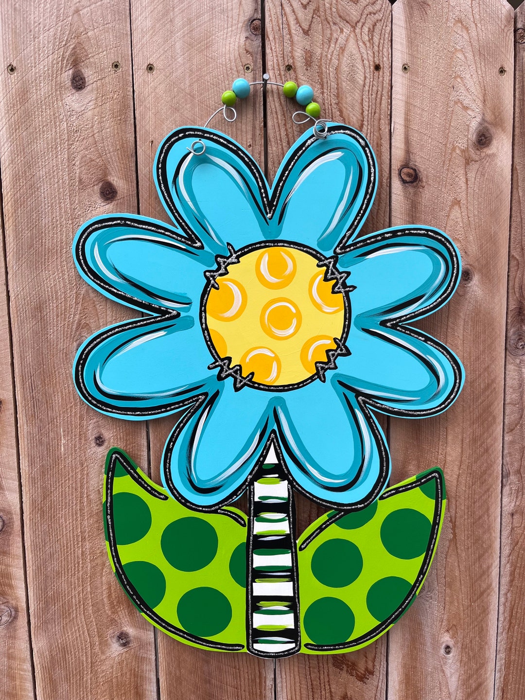 Fun Flower Door Hanger, Flower Door Hanger, Unique Door Hanger, Spring ...