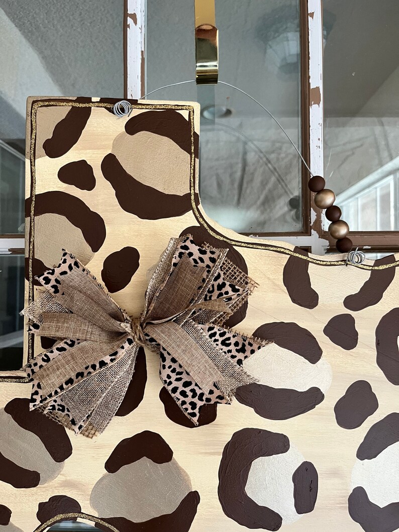 Texas Door Hanger, Leopard Print Texas, Leopard Print Door Hanger ...