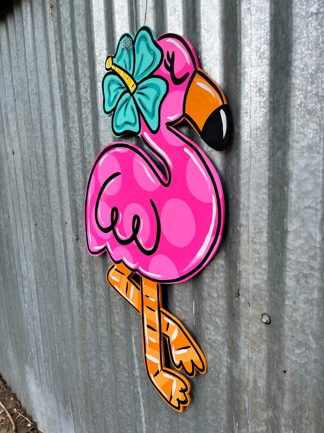 Flamingo Door Hanger Flamingo Decor Flamingo Wreath Unique - Etsy