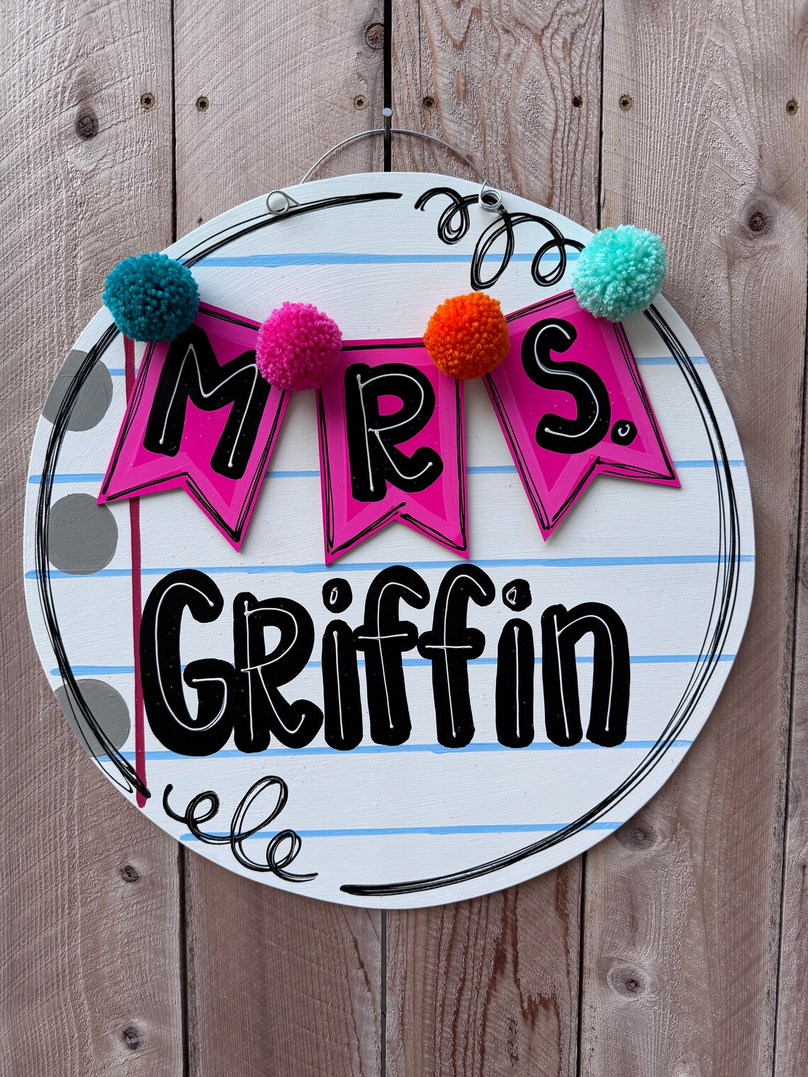 Teacher Door Hanger, Classroom Door Hanger, Back to School, Classic ...