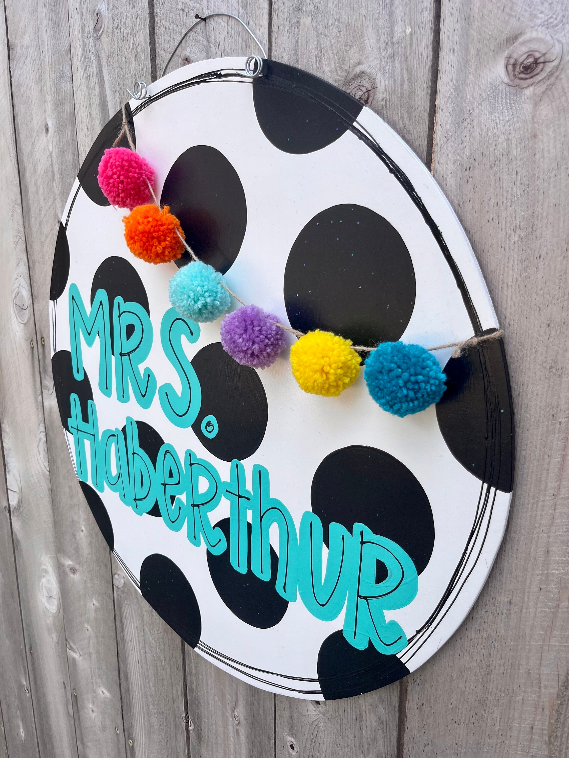 Teacher Door Hanger, Classroom Door Hanger, Back to School, Black and ...