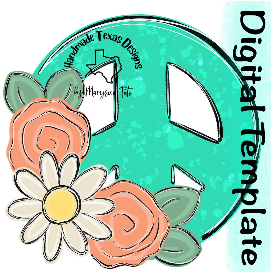 Door Hanger Template, Peace Sign Door Hanger Template, Flower Door ...