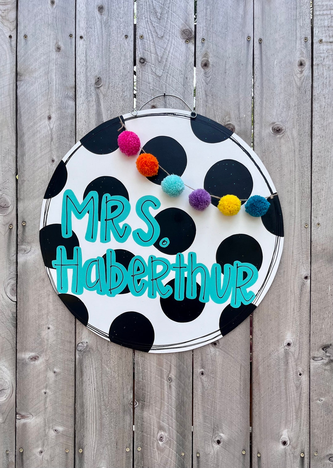 Teacher Door Hanger, Classroom Door Hanger, Back to School, Black and ...