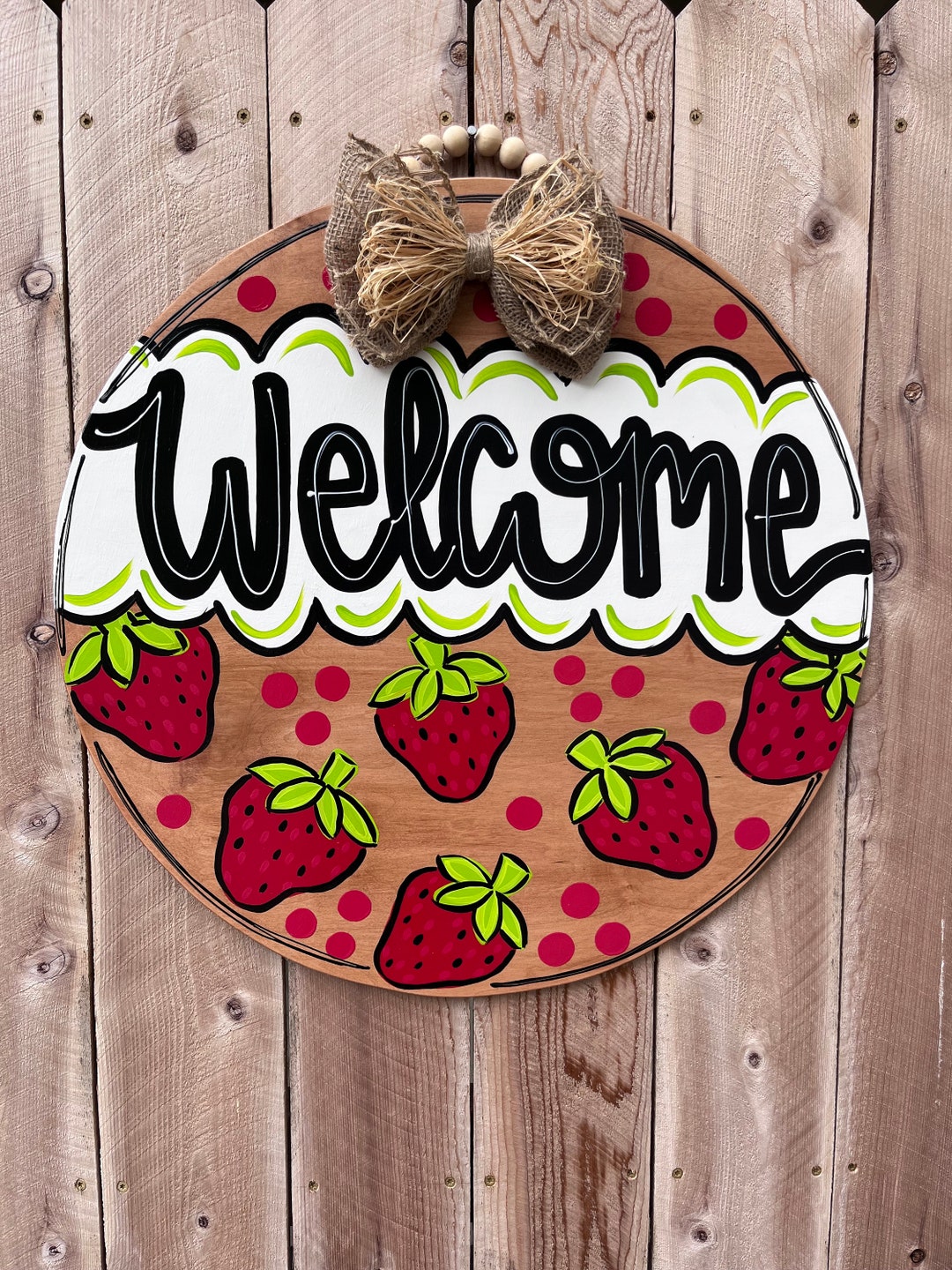 Strawberry Door Hanger, Summer Door Hanger, Spring Door Hanger ...