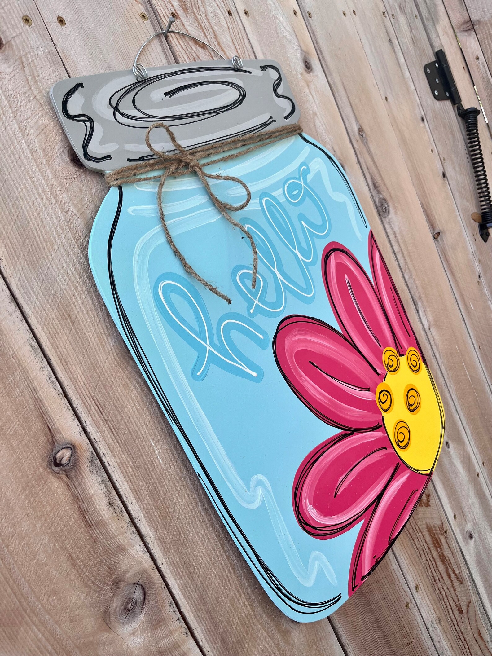 Everyday Door Hanger, Year Round Door Hanger, Mason Jar Door Hanger ...