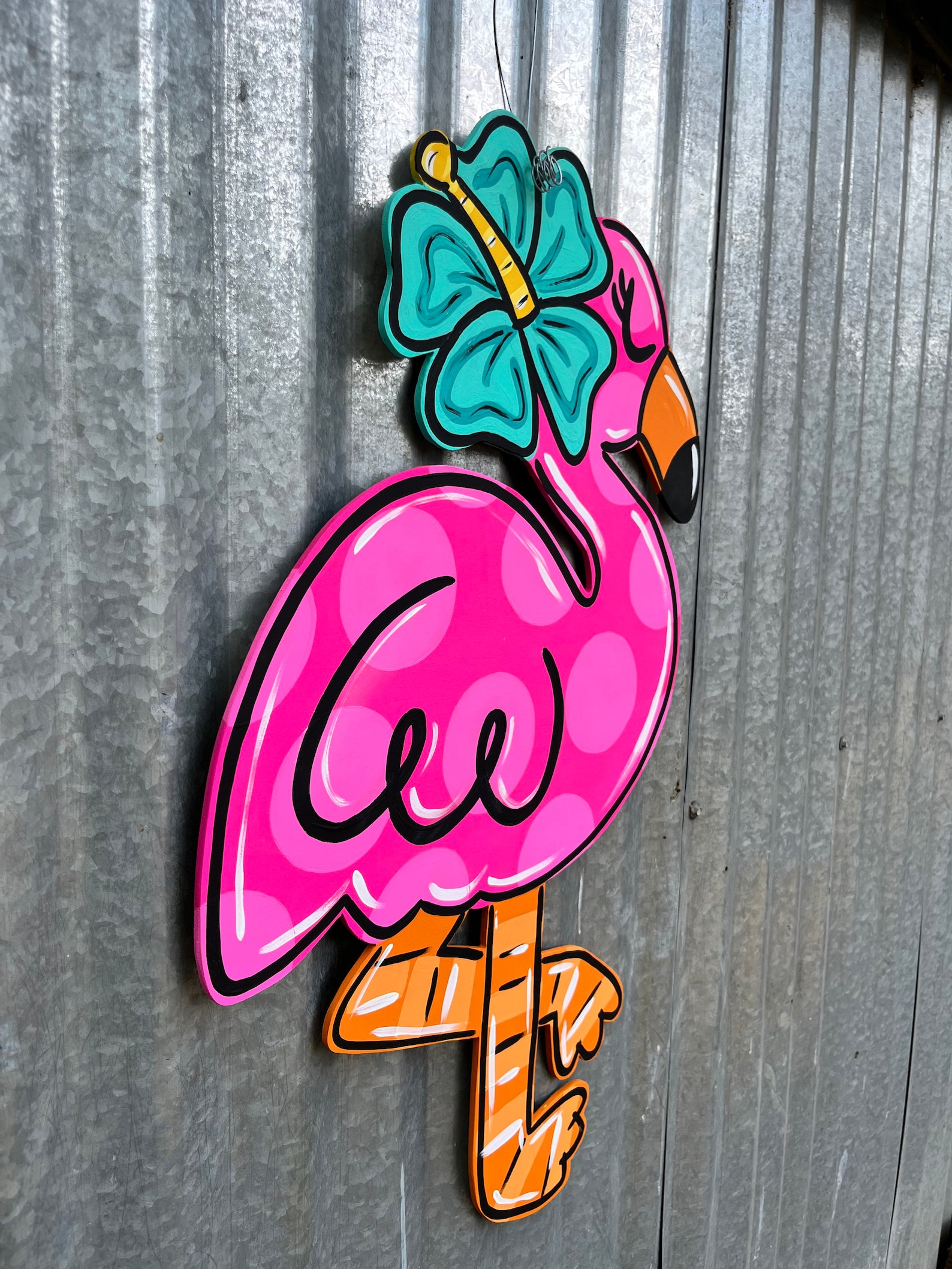 Flamingo Door Hanger Flamingo Decor Flamingo Wreath Unique - Etsy