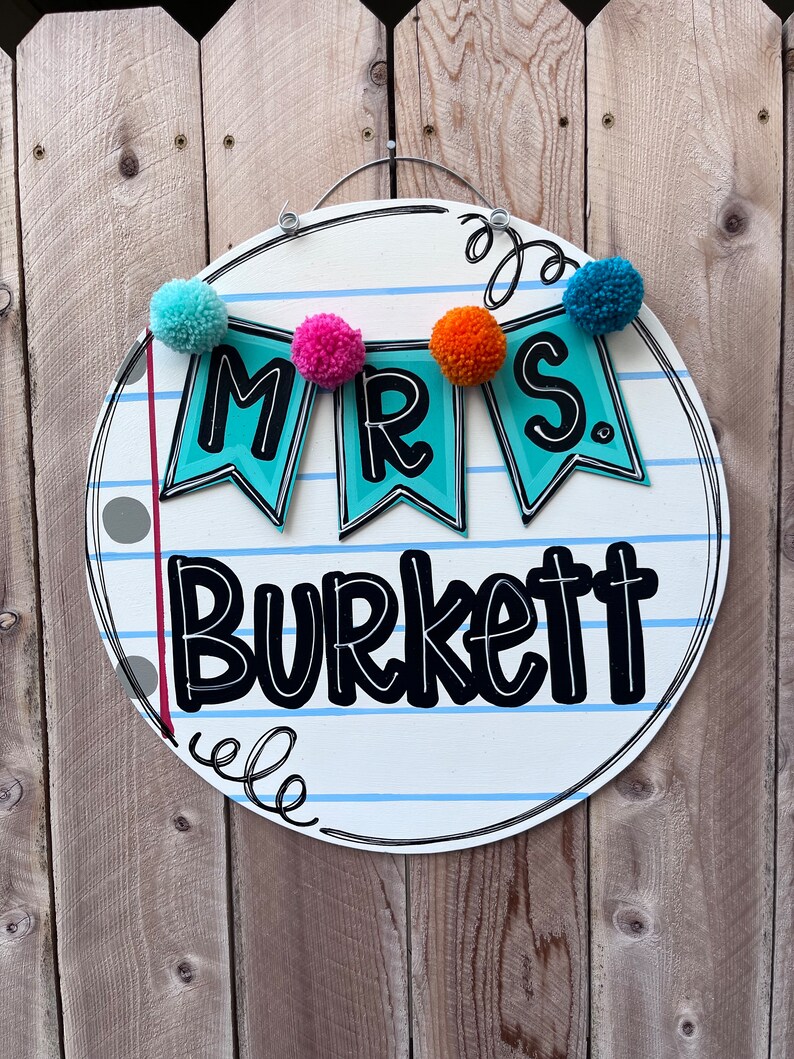 Teacher Door Hanger, Classroom Door Hanger, Back to School, Classic ...