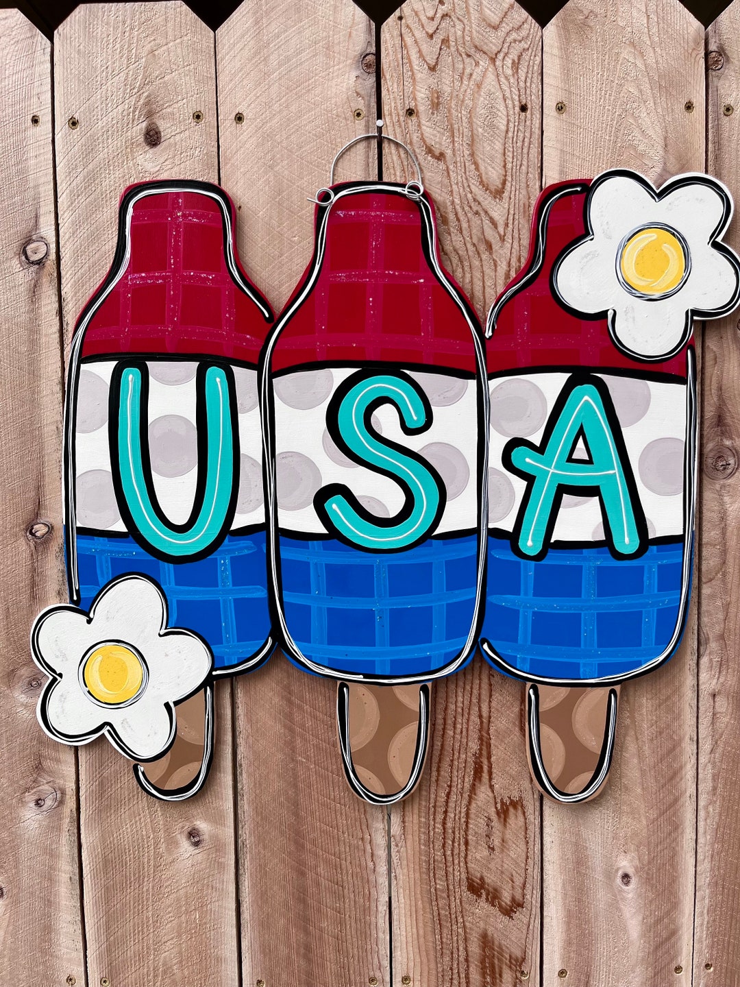 Patriotic Door Hanger, Bomb Pop Door Hanger, 4th of July Door Hanger ...